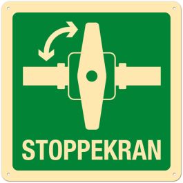 Nødskilt: "Stoppekran", metall, 20 x 20 cm | Pervaco
